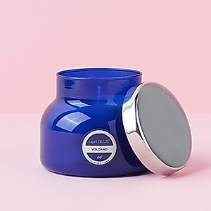 Capri Blue Petite Scented Candle with Glass Candle Holder - Luxury Aromatherapy Candle - 8 Oz - Volcano - Blue