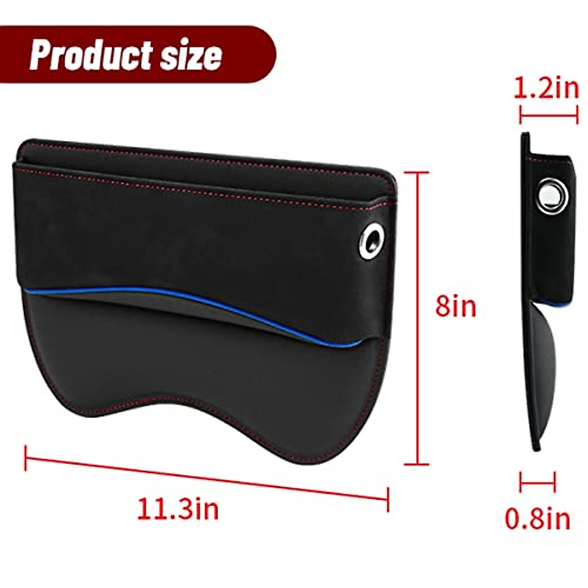 Car Seat Gap Organizer Filler Leather Gap Filler for Car,Universal Car Seat Filler Car Seat Gap Storage Box Console Side Pocket,Adjustable Seat Side Filler for iPhone Android Glasses Key(Black-1 pack)