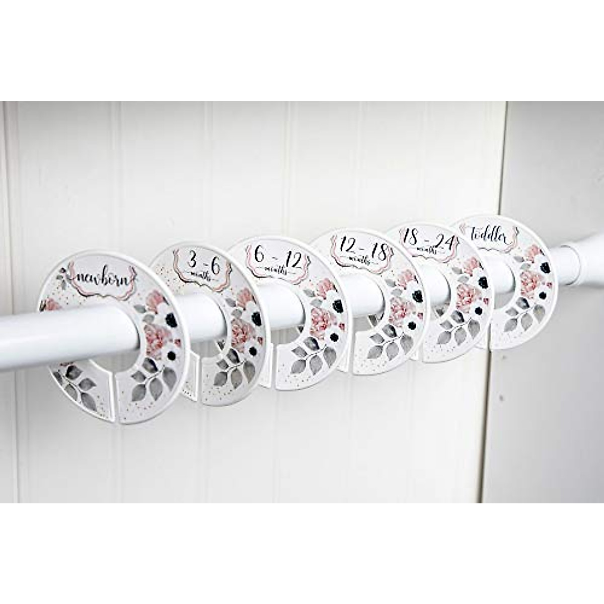 Mumsy Goose Nursery Closet Dividers Closet Organizers Baby Girl Clothes Dividers Blush Pink Black Floral