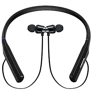 QT S Bluetooth Neckband Headphones HD Stereo V5.0 Wireless Neckband Headset Noise Cancelling Sweat/Waterproof Sports Earphones for Gym Workout Travel Business Earbuds Playtime 15 Hours