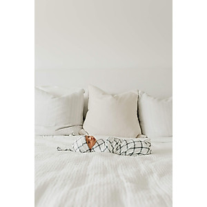 Large Premium Knit Baby Swaddle Receiving Blanket "Ledger" by Copper Pearl