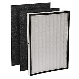 LifeSupplyUSA 1 HEPA Filter + 2 Odor Pre-Filters Compatible with Oreck OptiMax Medium Room Air Purifier AIR95