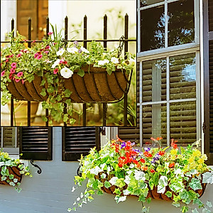 ANPHSIN 3 Pack Coco Liners for Window Planter Box - 24 Inch 100% Natural Coconut Coir Fiber Liner Replacement for Deck Flower Box, Garden Railing Fence Trough, Wall Planter Basket, Vegetables Pot