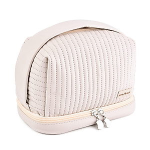 burfocus Small Cosmetic Bags,Zipper Pouch,Makeup Brushes Bag, Waterproof Travel Cosmetic Bag,Cute makeup bag for Women and Girls,Toiletry Bag Accessories Organizer Valentines Day Gifts (White)