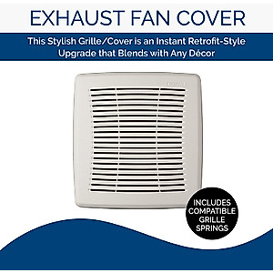 Broan-NuTone FGR101 Replacement Square Bathroom Ventilation Exhaust Fan Grille Cover, White