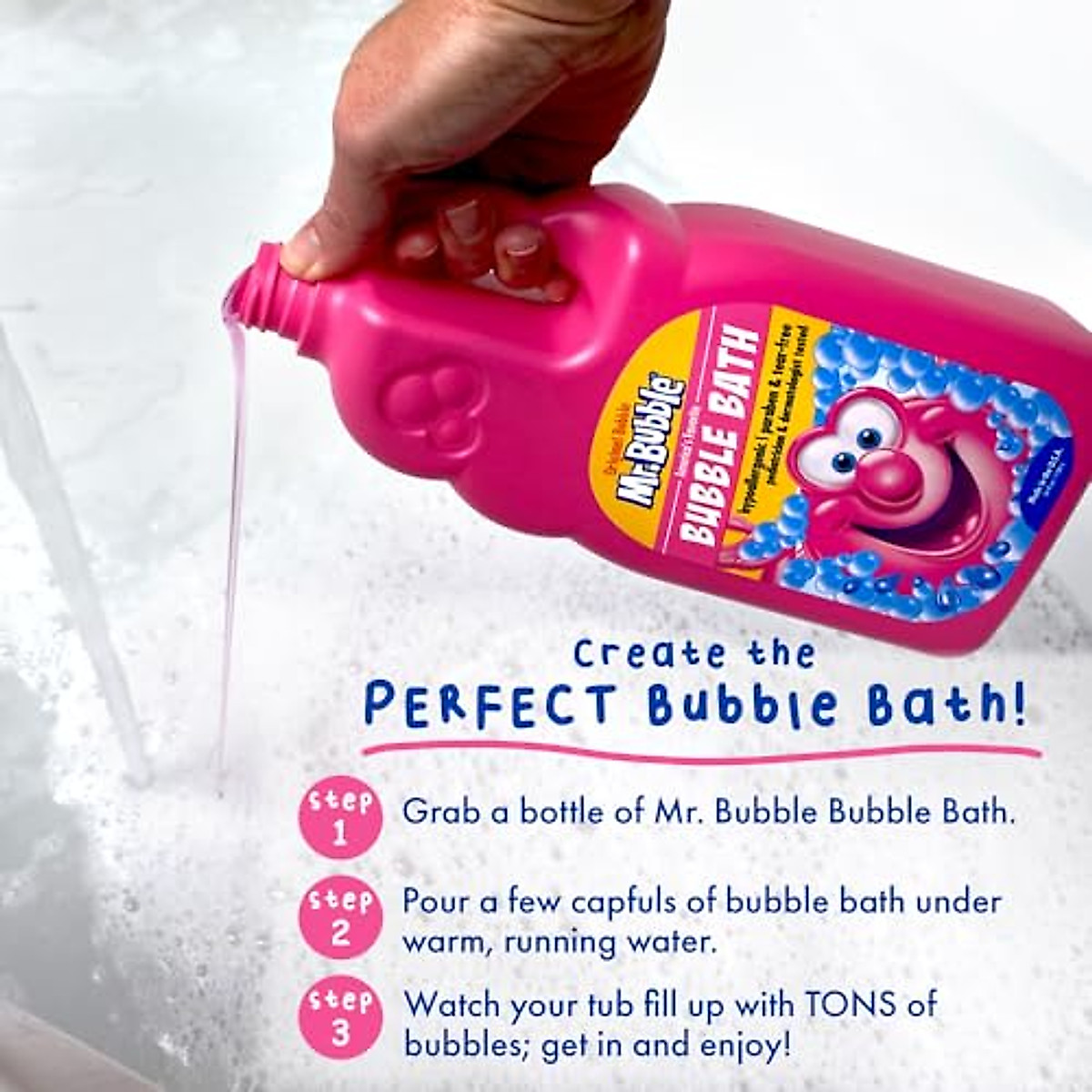 Mr. Bubble Original Bubble Bath - Hypoallergenic, Tear Free Bubble Bath Solution Makes Big Long Lasting Bubbles for Kids, Toddlers and Adults (Pack of 2 Bottles, 36 fl oz Each)