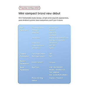 Mini Smartphone Android 10.0 SOYES XS16 4G Stundent Cellphone 5MP 2000mAh 3inch WiFi Bluetooth Handheld Sized Backup Small Mobile Phone Gift for Kid (2GB RAM 16GB ROM, Purple)