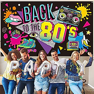 80's Party Decorations Back to The 80's Banner 80's Backdrop Background Decoration for Photography Background 80's Party Supplies, 73 x 43 x 0.04 Inch