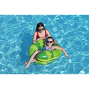 Swimline Snake Inflatable Pool Ring Yellow, Green, 32" x 28" x 16"