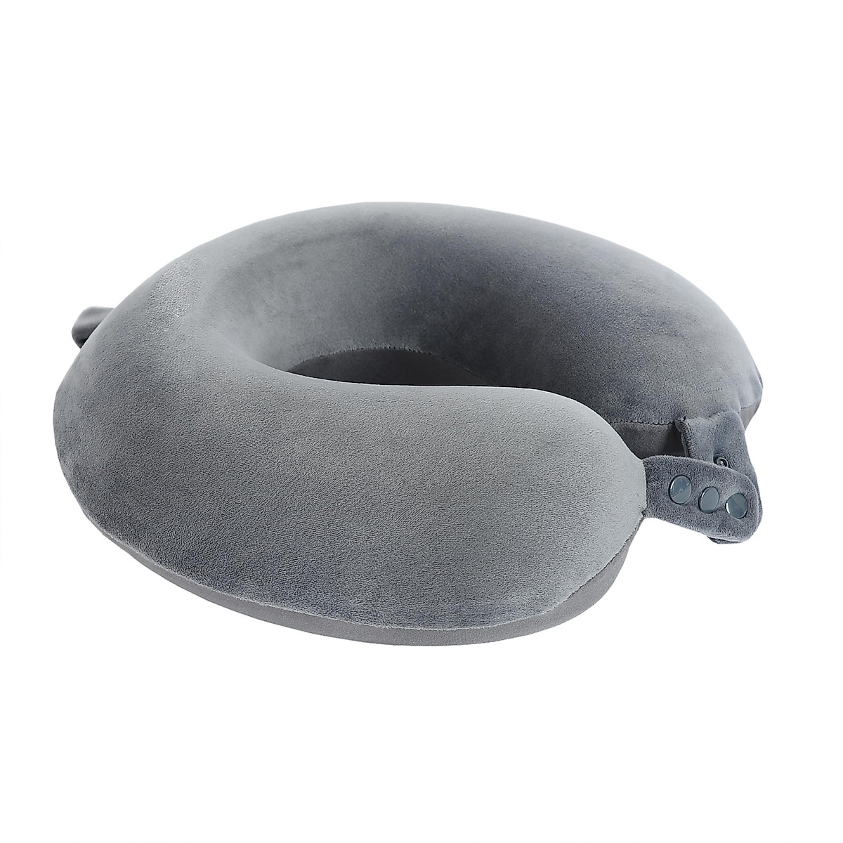 Makimoo Travel Neck Pillow, Top Memory Foam Pillow for Head Support, Ideal for Airplanes, Cars, and Home Recliners, Adjustable and Soft (Grey)