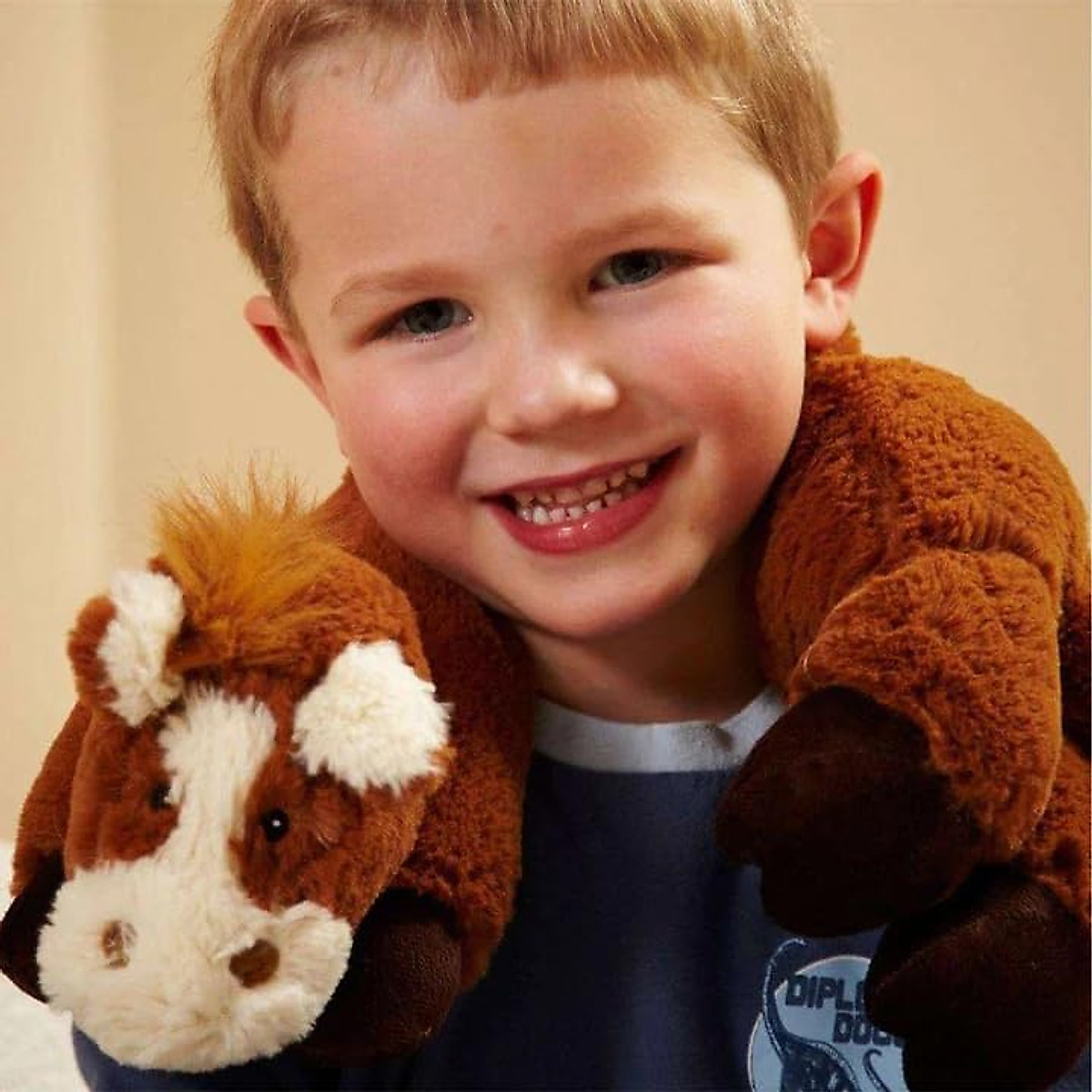 warmies Microwavable Neck & Shoulder Wrap - Heating & Cooling Plush Pad for Calming Relaxation - Weighted & Heated Neck Warmer with Scented Lavender - Microwave Heat Pad for Aches & Pain - Horse