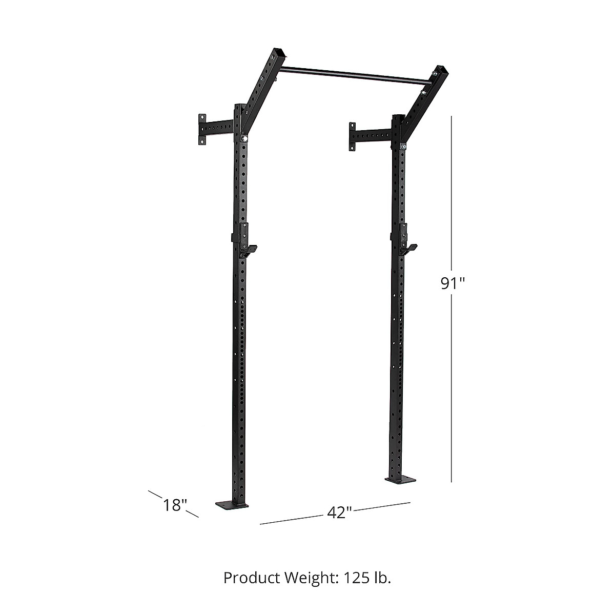 Titan Fitness T-3 Series Space Saving Rack 91 in. Tall 18 in. Deep Wall Mount