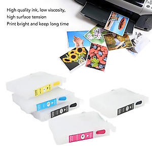 FTVOGUE Ink Cartridge Replacement, 5PCS PP 4 Colors Ink Cartridge Standard Color Ink Cartridges Replacement Cartridge Combo Pack Color, Inkjet Printer Ink