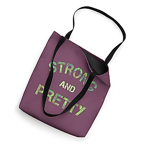 Funny STRONG and PRETTY Health Trainer Camouflage Teach P.E Tote Bag