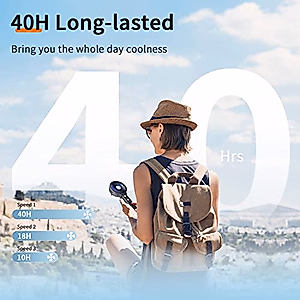 HandFan 10400mAh Portable Handheld Fan, Battery Operated Rechargeable Fan, Foldable Mini Fan With Portable Charger, Cooling Hand Fans for Travel, Outdoors, Indoors(Blue Blade)
