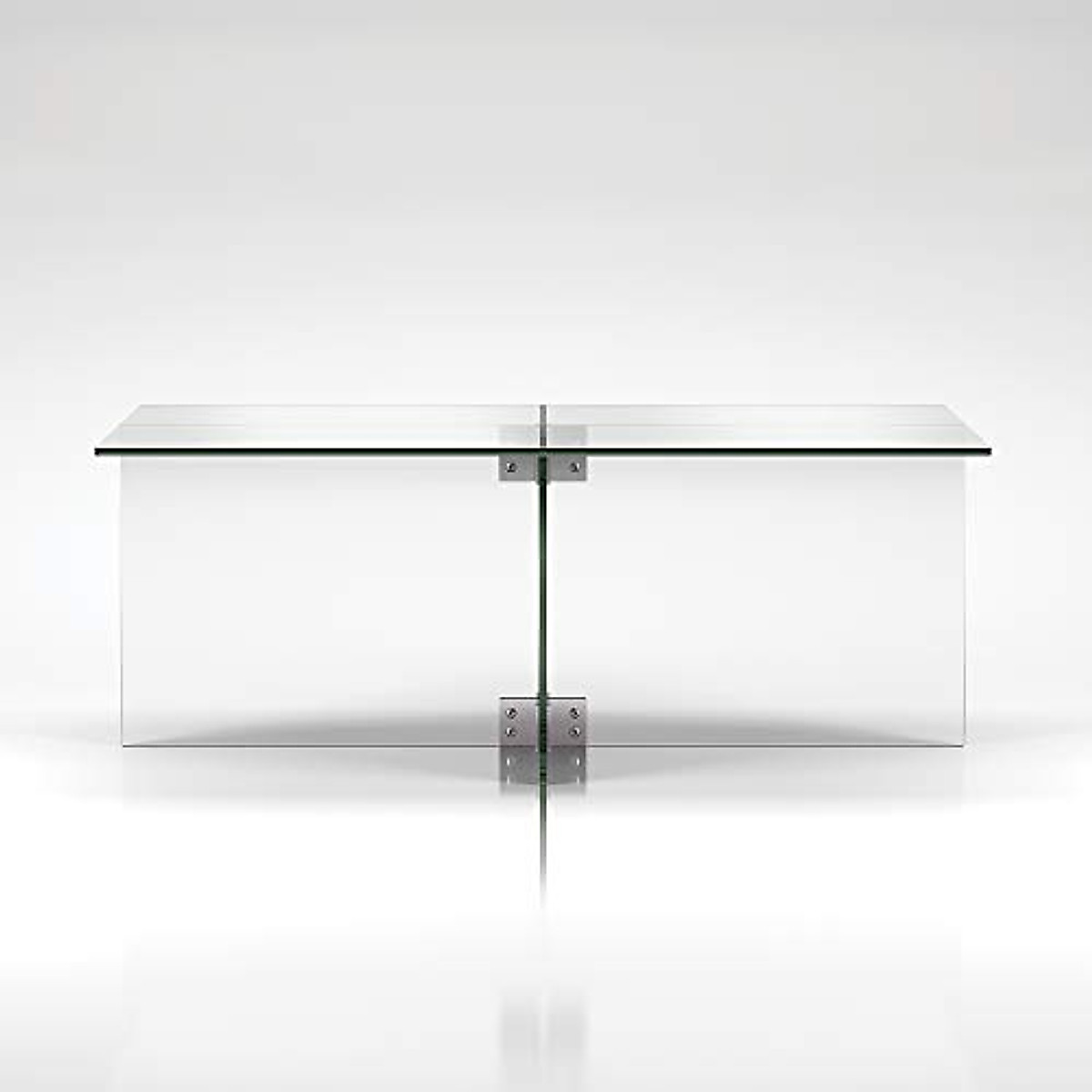 Henn&Hart Coffee Table, One Size, Clear Glass, 16" H x 42" L x 24" W