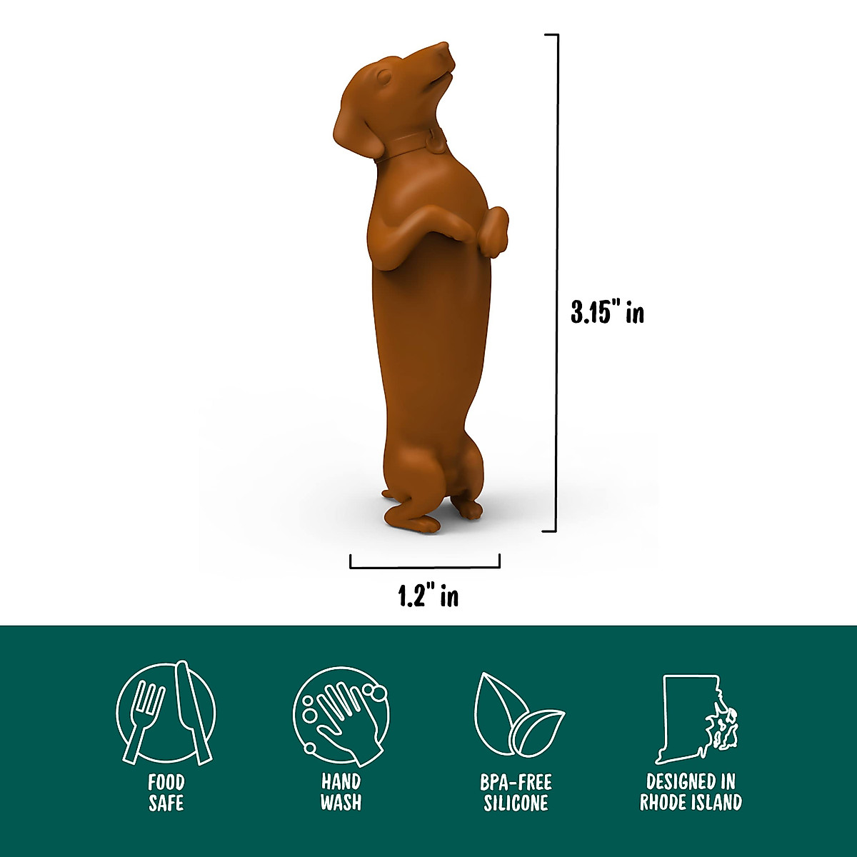 Genuine Fred WINER DOG Bottle Stopper, Silicone Wine Stopper with cute dachshund design - Keeps a tight seal - Fun Kitchen Gadget & Bar Cart Accessories - Great stocking stuffer & gift for dog lovers
