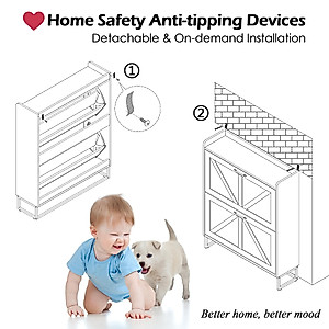 Betterhood Shoe Storage Cabinet with 2 Flip Drawers, Entryway Slim Shoe Rack Cabinet, Freestanding Hidden Shoe Organizer Cabinet with Metal Legs, White