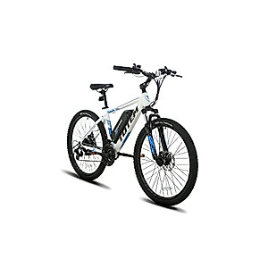VELOFORT Victor Electric Bike for Adults 26”, Ebike with 350W Motor Up to 20MPH, 3A Fast Charge 36V 10.4Ah Removable Battery, Electric Mountain Bike with Shimano 21 Speed Gears White
