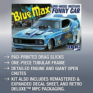 MPC Blue Max Long Nose Mustang Funny Car 1:25 Scale Model Kit