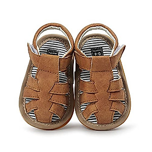 Neband Baby Girl Boy Sandals, Premium Soft Anti-Slip Sole Infant Baby Sandals 6-12Months Summer Casual Beach Shoes Bowknot Princess Dress Flats Prewalker First Walker Shoes
