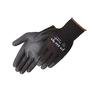 Liberty P-Grip Ultra-Thin Polyurethane Palm Coated Glove with 13-Gauge Nylon/Polyester Shell, Small, Black (Pack of 12)
