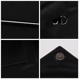 jascaela Women's Faux Suede Evening Clutch Handbags Envelope Evening Purses for Wedding Cocktail Prom Party - Black