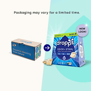 Dropps Odor & Stain Biobased Power Laundry Detergent Pods, Lavender Meadow (32 Pods) - HE Compatible Laundry Pods for Fresh Clothes - Washing Detergent Soap Supplies & Recyclable Packaging