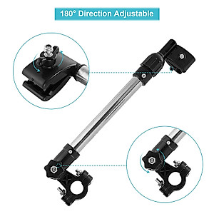 Umbrella Wheelchair Mount, Retractable Umbrella Holder for Stroller, Universal Umbrella Stand for Bike Bicycle Pram Baby Stroller Wheelchair Fishing Trolley
