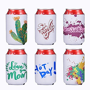 Beer Can Cooler Sleeves Blank, Neoprene Beer Can Sleeves Beer Can Coolers Covers for 12oz Cans Bottles,Personalized Sublimation Sleeves for Weddings, Bachelorette Parties, HTV Projects, 24 Pack