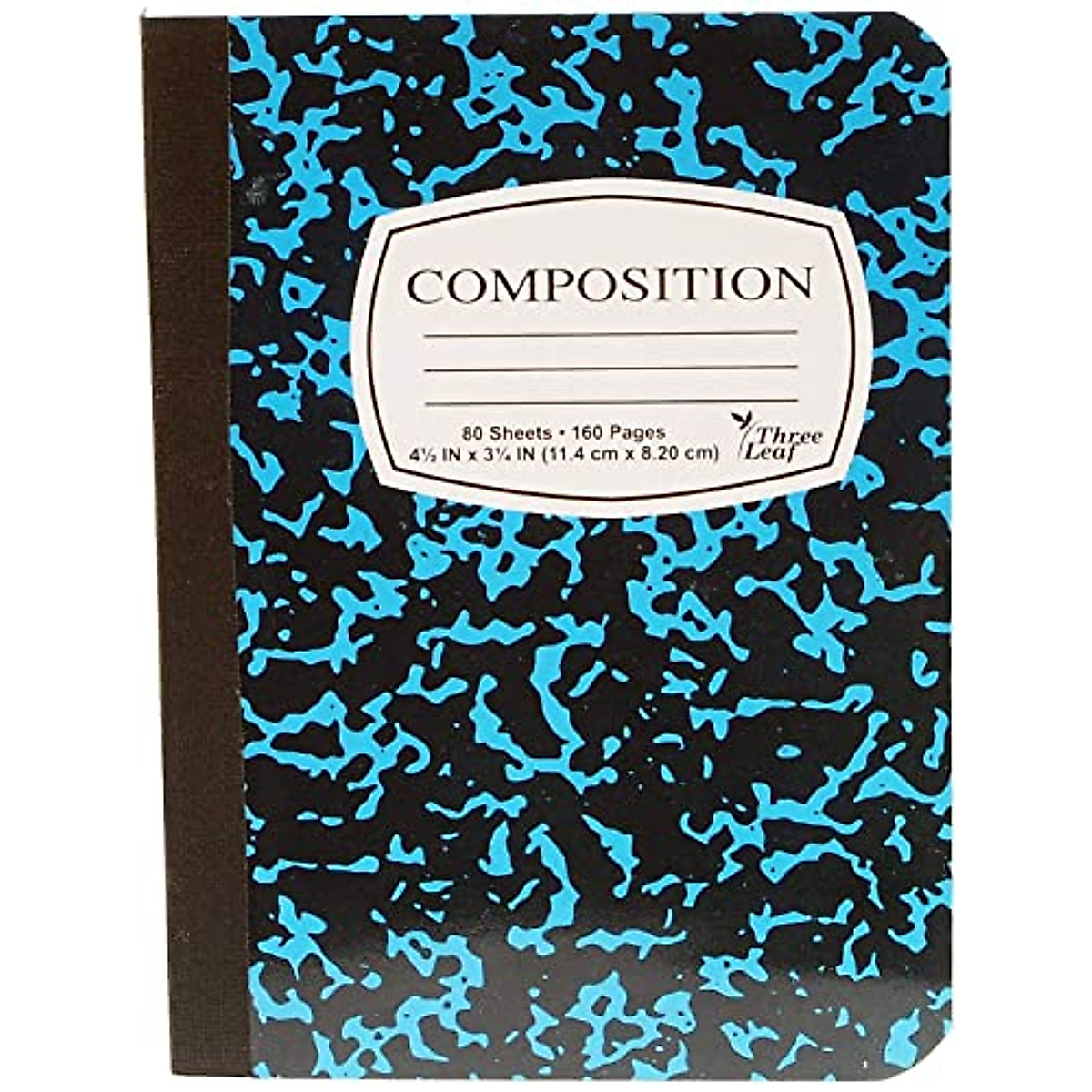 4-Pack Mini Marble Composition Notebooks, 4-1/2" x 3-1/4", College Ruled, 80 Sheet (160 Pages) - Colors: Red, Green, Yellow, Blue, Black. (4-Pack, Random Colors)