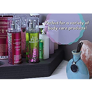 Polar Whale Lotion and Body Spray Stand Organizer Hexagon Shaped Tray Washable Waterproof Insert for Home Bathroom Bedroom Office 15.75 x 13.75 x 2 Inches 21 Slots Black