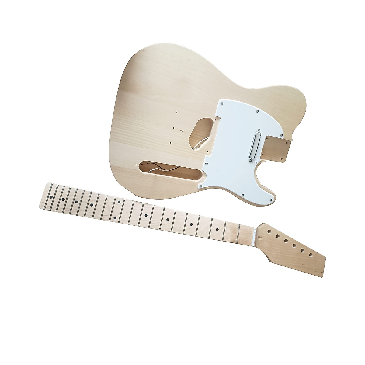 HENGYEE DIY Electric Guitar Kits Tele Style Beginner Kits 6 String Right Handed with Basswood Body Hard Maple Neck Maple Fretboard Chrome Hardware Build Your Own Guitar