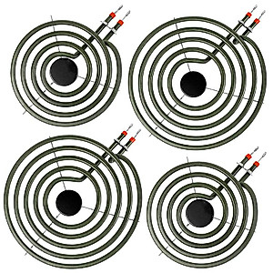 S-Union 4 Pack MP22YA Electric Range Burner Element Unit Set - 2 pcs MP15YA 6" and 2 pcs MP21YA 8" Replacement for Hardwick & Kenmore & Maytag & Norge & Whirlpool Electric Range Stove