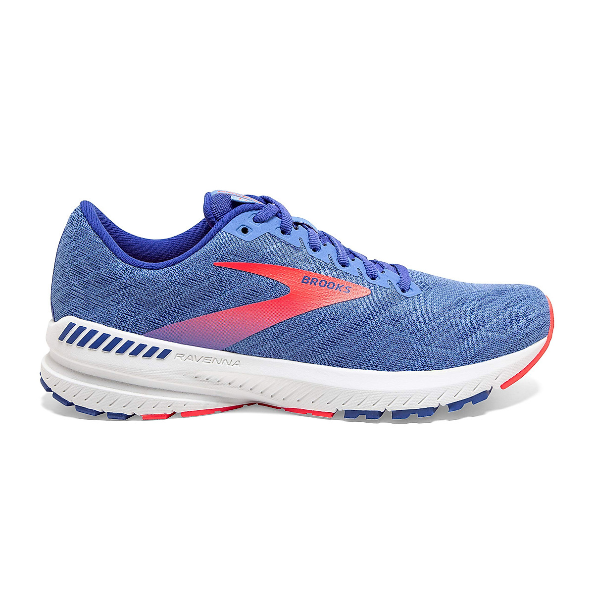 Brooks Womens Ravenna 11 Running Shoe - Cornflower/Blue/Coral - D - 7.5