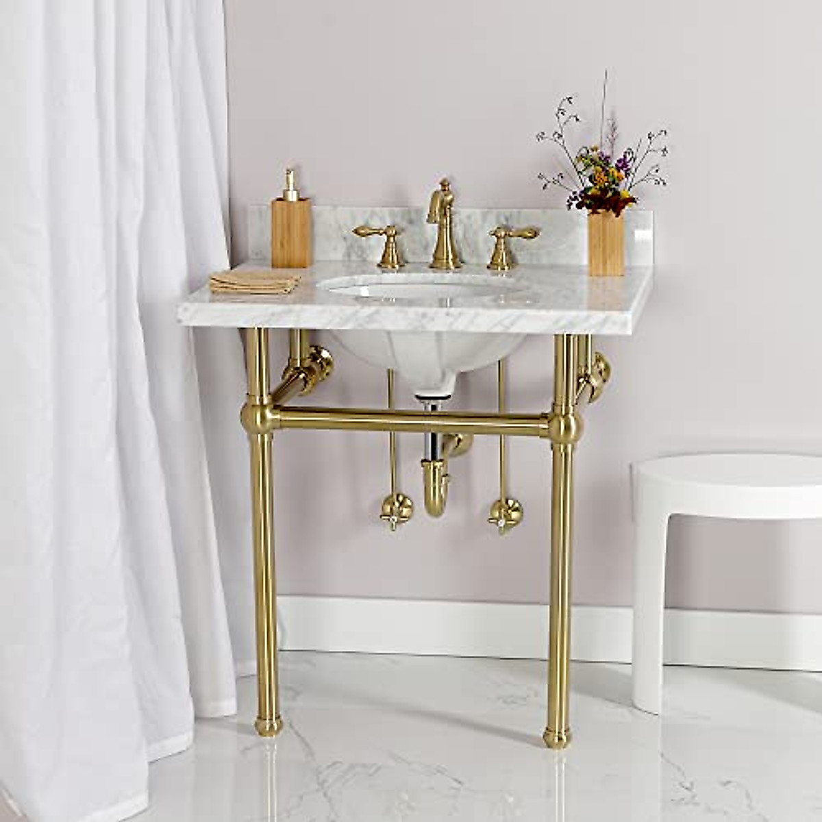 Kingston Brass KPK107P Trimscape Plumbing Supply Kit Combo, Brushed Brass