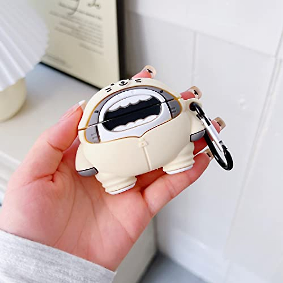 Aerymli 3D Cute Bear Shark Case for Airpods 3rd,3D Cute Kawaii Unique Character Fashion Kits Kids Teens Girls Women Bear Shark Animal PVC Case for Airpod 3rd Gen 2021 Case (Bear Shark)