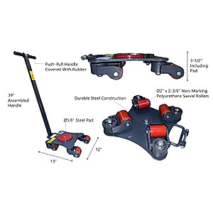 Rotating Machine Dolly (1100lb-8800lb) Multi-Direction 360° Rotation Pake Handling Tools (2200 lbs)