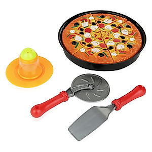 11 Piece Pizza Set for Kids; Play Food Toy Set; Great for a Pretend Pizza Party; Fast Food Cooking And Cutting Play Set Toy.