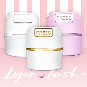 Lyon lash Glue Storage Container, White Gold, Airtight Adhesive Holder For Eyelash Extension Glues, Sealed Jar/Tank/Box/Bottle, Lashes Extensions Supplies