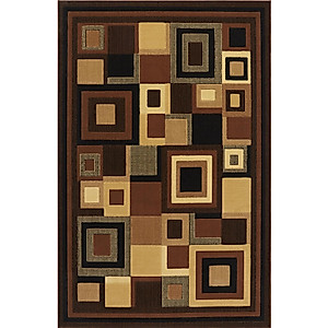 Home Dynamix Catalina Virginia Abstract Runner Rug, Geometric Black/Brown 7'10"x10'2"