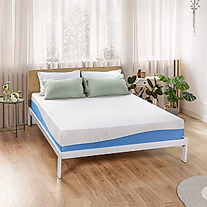 PrimaSleep Wave Gel Infused Memory Foam Mattress, 10'' H, Cal King, Blue