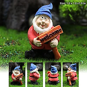 PEATOP Fairy Garden Accessories,Miniature Gnome Figurines Set of 7, Garden Gnome Figurines for Plant Pots Decor, Home Decoration,Fairy Garden