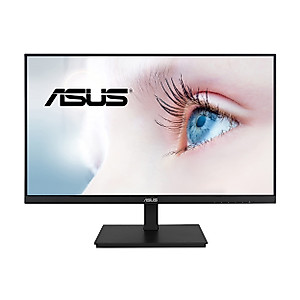 ASUS 23.8”1080P Monitor(VA24DQSB)-Full HD,IPS,75Hz,Speakers Adaptive-Sync Low Blue Light Flicker Free VESA Mountable Frameless, HDMI DisplayPort, VGA, USB hub Height Adjustable, BLACK,12.8"x21.3"x2.1"