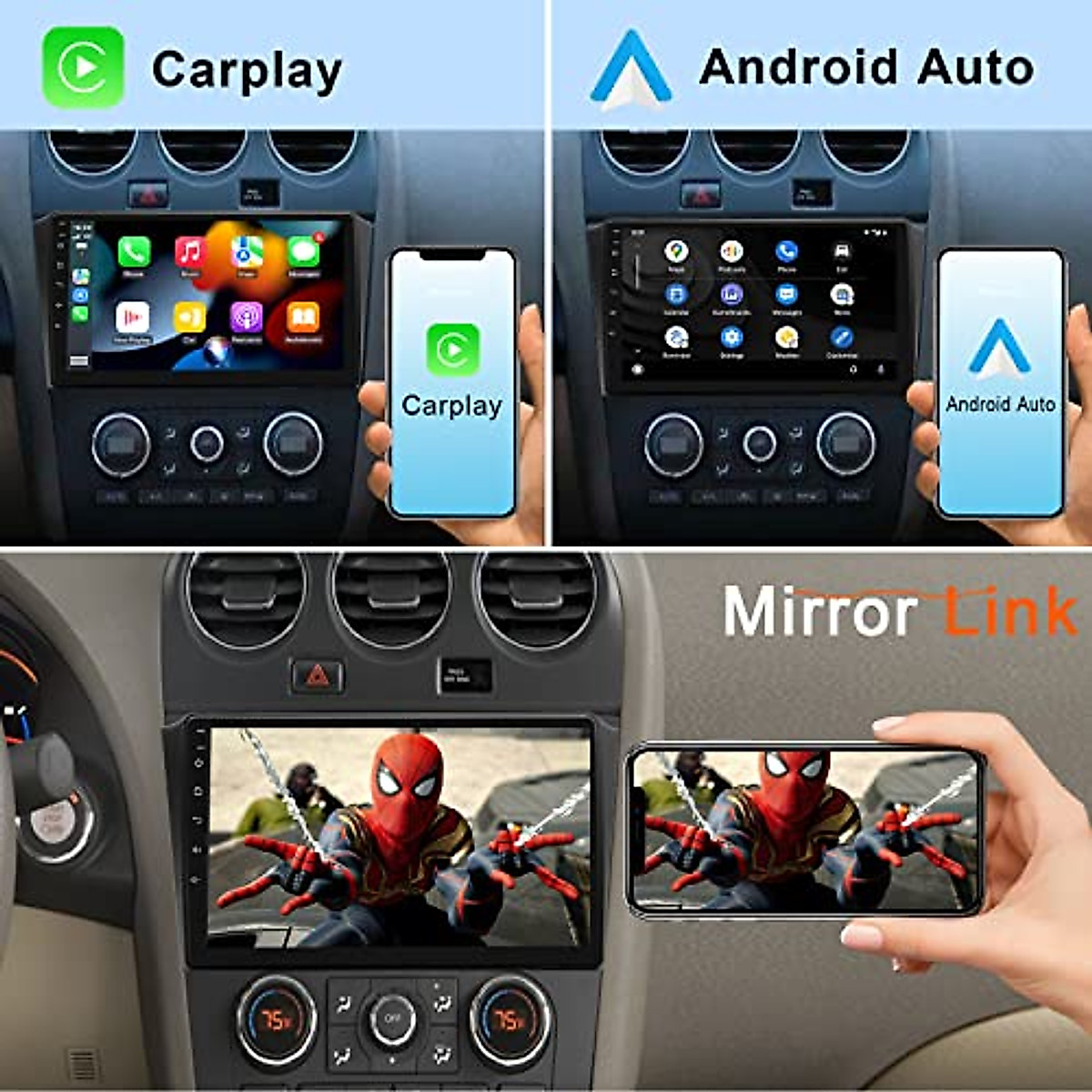 Wizanic Car Stereo for Nissan Teana Altima 2008-2012 Manual A/C Android 11 Car Radio, 9 Inch HD Touchscreen Apply Carplay with GPS Navigation Bluetooth Wi-Fi FM USB Mirror Link DSP 2023 New Upgraded