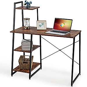 MJWDP Computer Desk with Bookshelf Study Desk Workstation with Bookcase Office Furniture