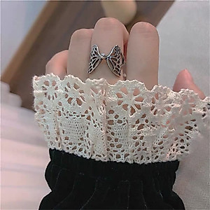 Hollow Butterfly Stainless Steel Finger Rings for Women Teenage Girls Minimalist Fashion Engagement Promise Statement Knuckle Rings Cute Animals Jewelry Gifts for Mom Wife Girlfriend Daughter