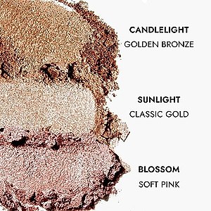 COVER FX Custom Enhancer Highlighter Makeup Palette - Buildable Illuminating Highlight - Use on Eyes, Cheeks and Body - Travel Friendly