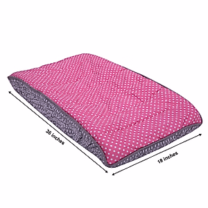 Bacati Owls Pink Dots Girls Cotton Changing Pad Cover, Pink/Grey