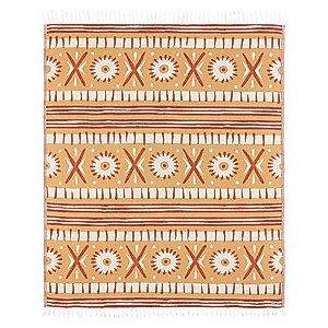 Sand Cloud Throw Blanket - 100% Organic Turkish Cotton & Heavy Weight Jacquard Weave - Soft, Comfy & Cozy Beach Blanket for Comfort & Style - 57" x 76" - Utah